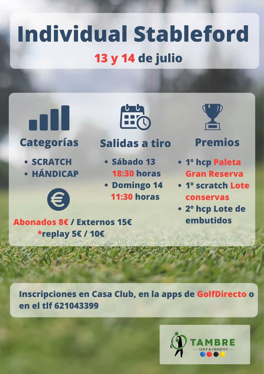 Pool Individual Stableford-Paleta Gran Reserva - Tambre Golf & Croquet